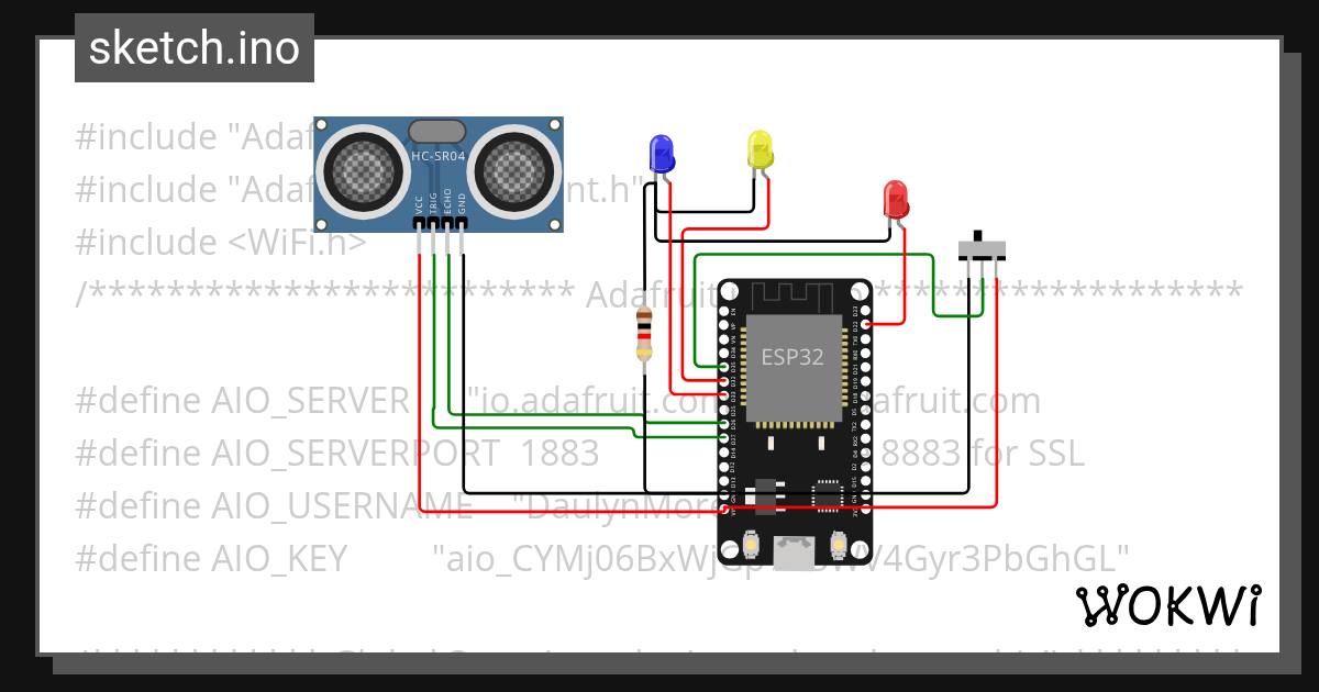 Final Proyect UNIR Ultrasonico Daulyn Morel - Wokwi ESP32, STM32, Arduino Simulator