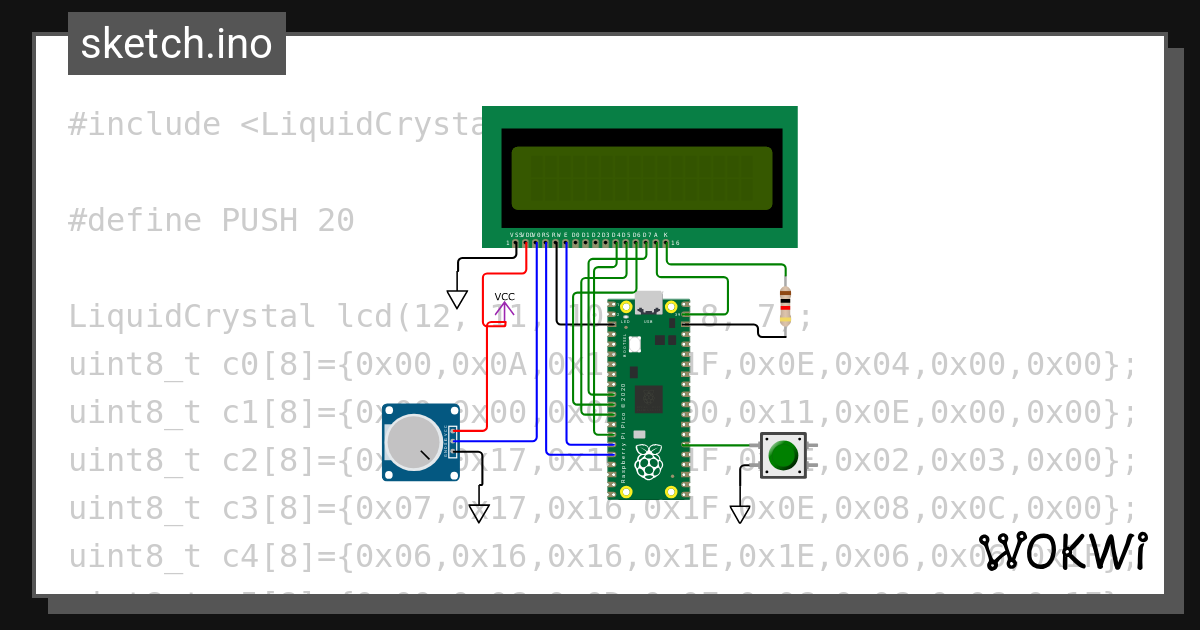 Practica Con Lcd Juego Wokwi Esp32 Stm32 Arduino Simulator