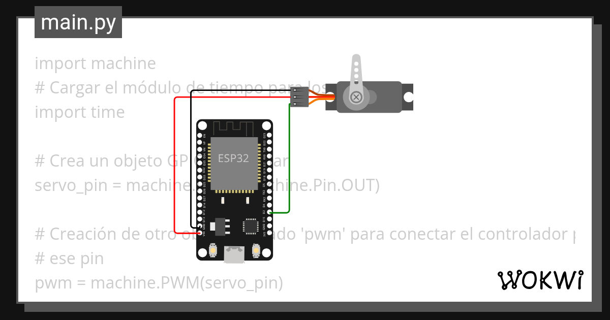 10.10 - Controlador básico de un mini servomotor de 5 voltios. - Wokwi ESP32, STM32, Arduino ...