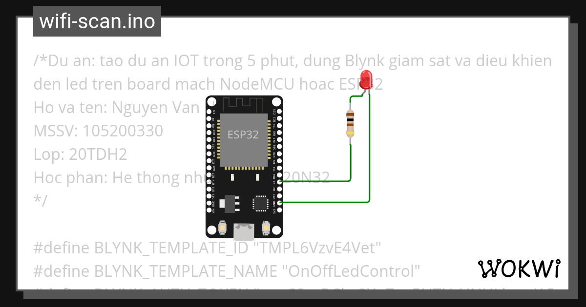 OnOffLedControl(2) - Wokwi ESP32, STM32, Arduino Simulator