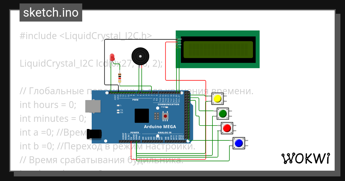 Alarm Clockk Cop Wokwi Esp32 Stm32 Arduino Simulator 