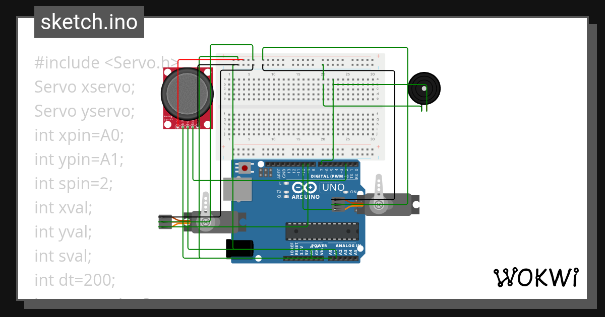 servo i joystick - Wokwi ESP32, STM32, Arduino Simulator