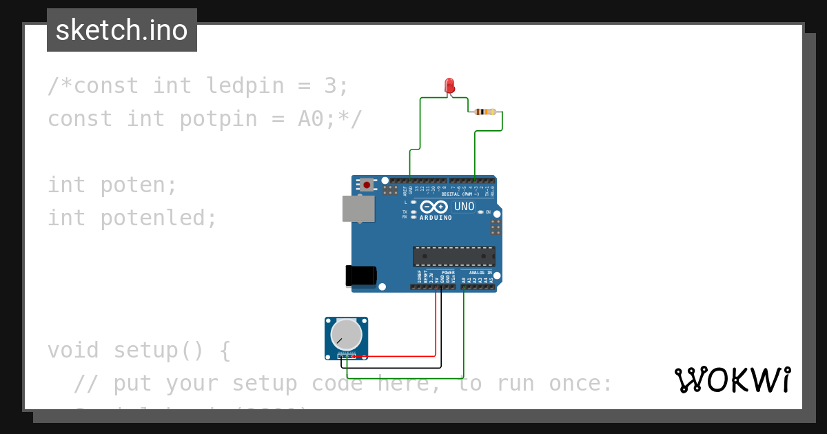 Simple Potentiometer To Led Light Wokwi Esp32 Stm32 Arduino Simulator 6683