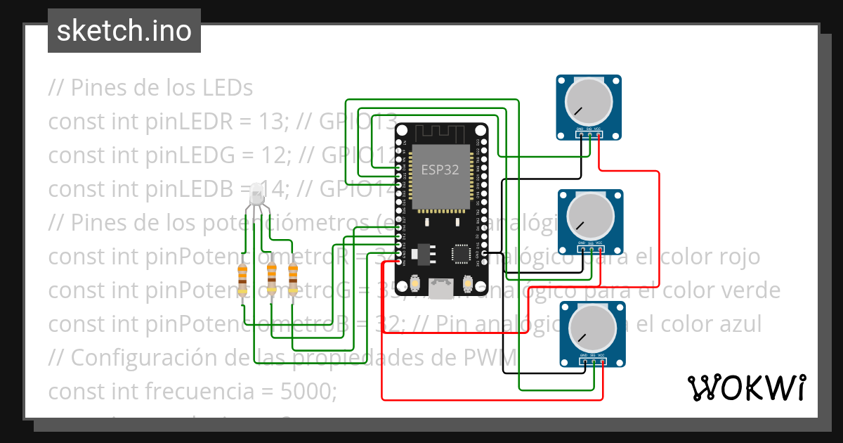 LED RGB - Wokwi ESP32, STM32, Arduino Simulator