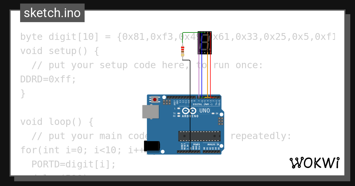 Seven Segmen Anoda Hexa 1r Wokwi Esp32 Stm32 Arduino Simulator 7808