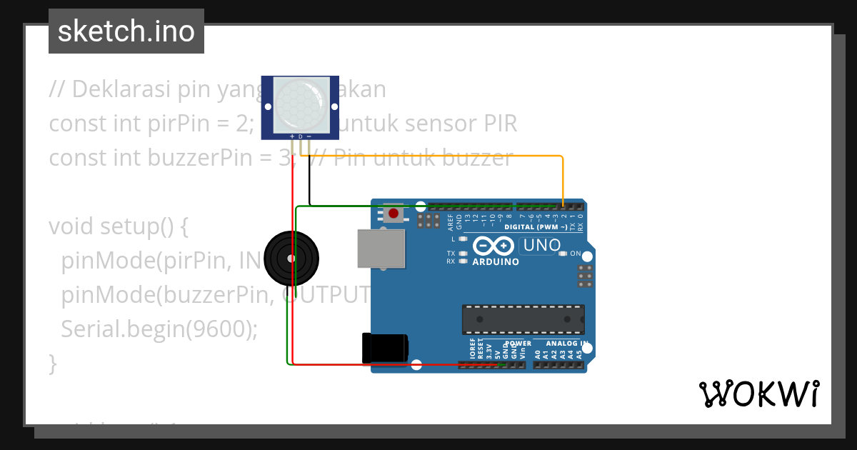 Deteksi pergerakan - Wokwi ESP32, STM32, Arduino Simulator Deteksi pergerakan - Wokwi ESP32, STM32, Arduino Simulator