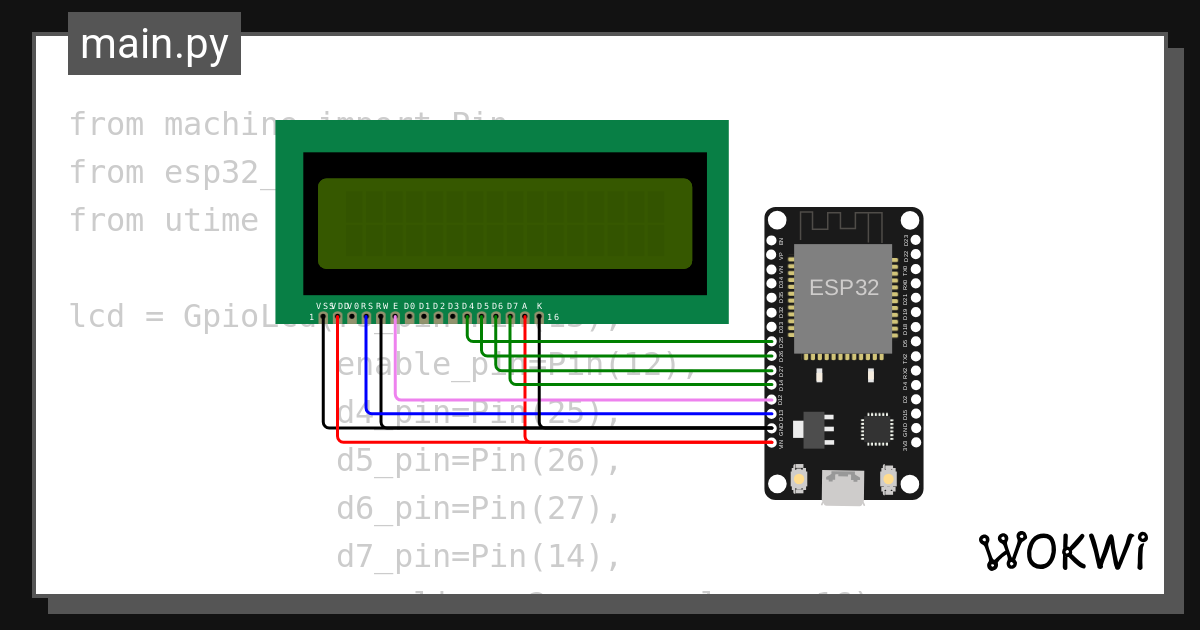Lcd 1602 Wokwi Esp32 Stm32 Arduino Simulator