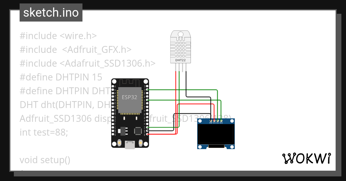 วัดค่าอุณหภูมิและความชื้นในอากาศแบบไร้สาย Wokwi Esp32 Stm32 Arduino 2390