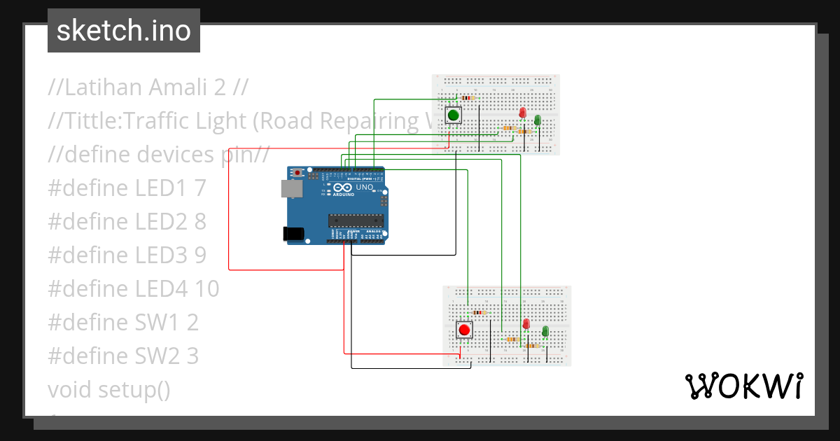 latihan amali 2 - Wokwi ESP32, STM32, Arduino Simulator