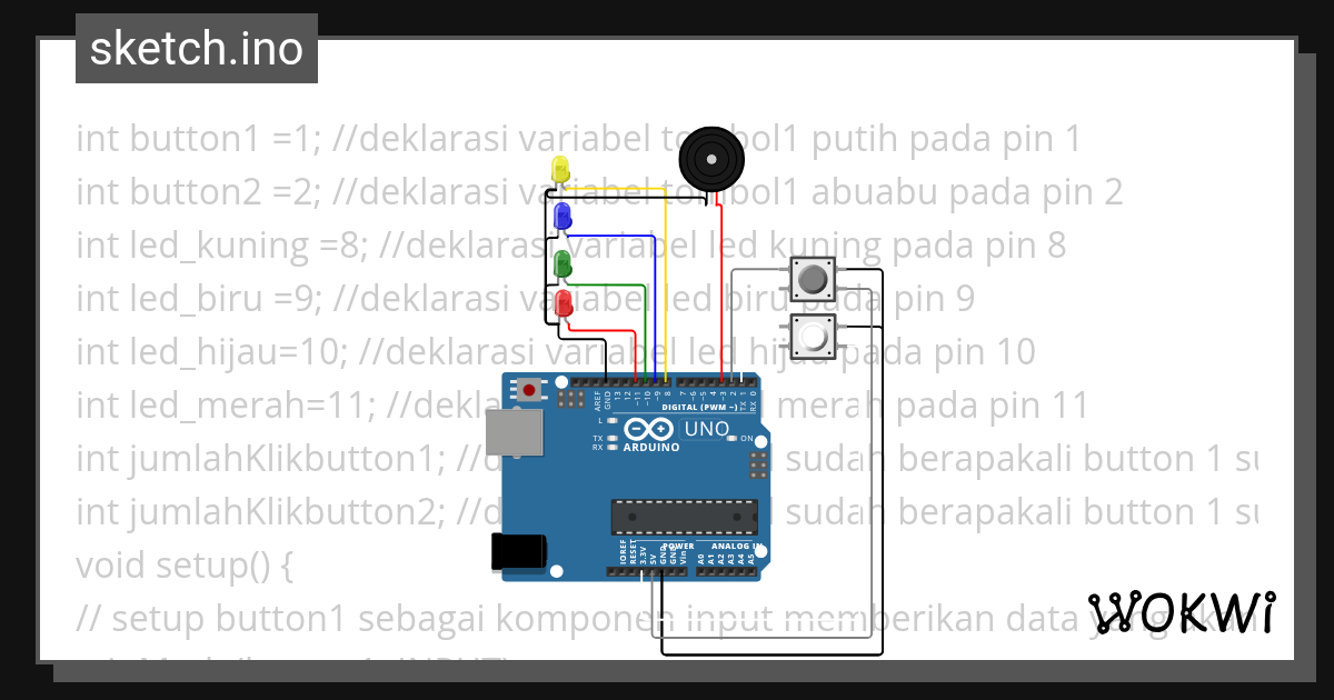 Fatih 2button 4led - Wokwi ESP32, STM32, Arduino Simulator