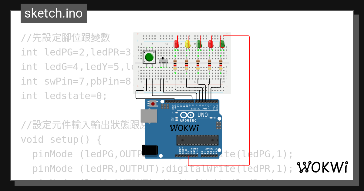 Work4 警察自手動 Wokwi Esp32 Stm32 Arduino Simulator