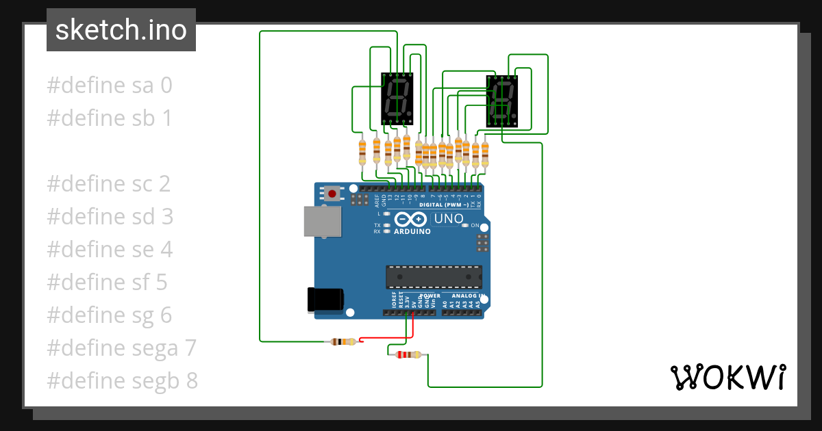 seven segment - Wokwi ESP32, STM32, Arduino Simulator