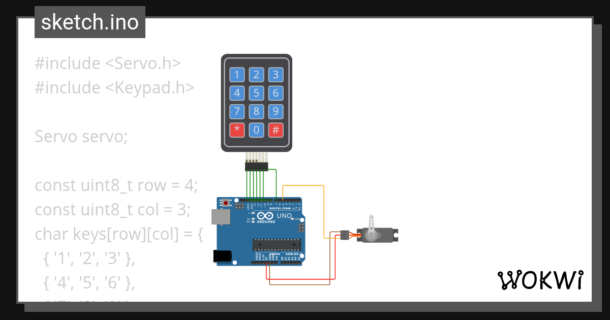Keypad_Servo - Wokwi ESP32, STM32, Arduino Simulator