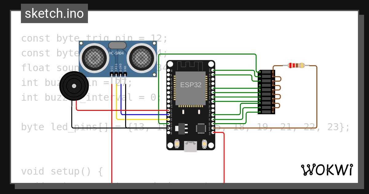 C 263 Parking Assistant Wokwi Esp32 Stm32 Arduino Simulator