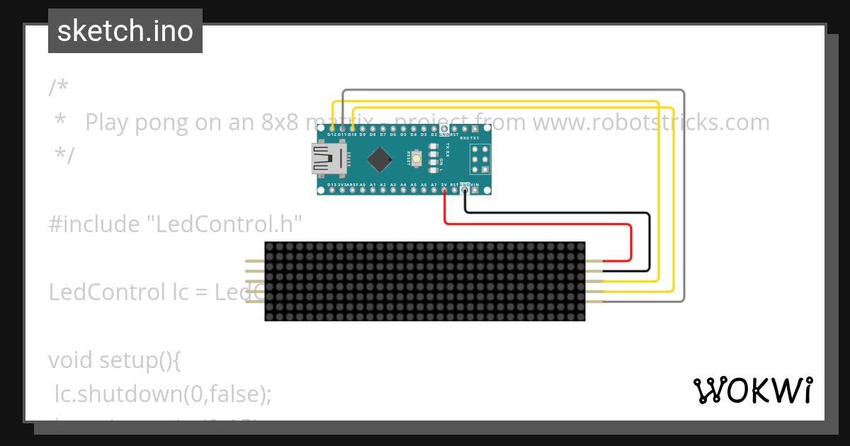 MAX 7219 Interface 8x8 SmilyAnim - Wokwi ESP32, STM32, Arduino Simulator