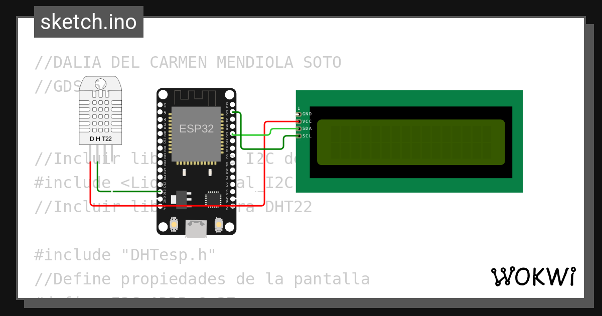 Ejercicio 5 Lcd Liquidcrystal Wokwi Esp32 Stm32 Arduino Simulator 0785