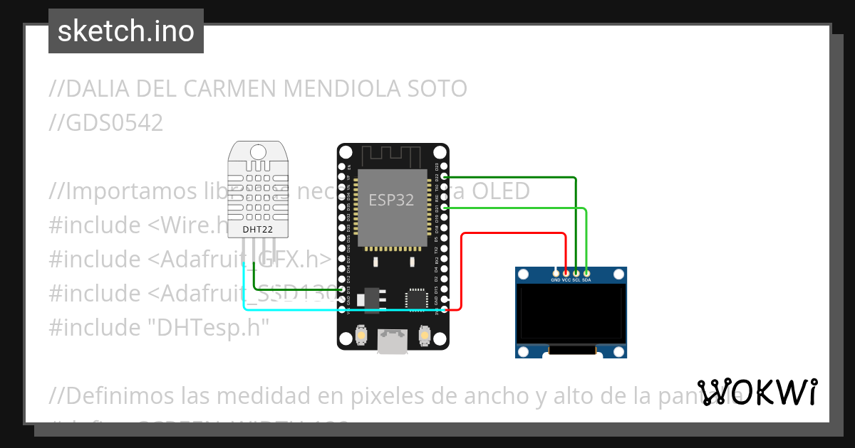 Ejercicio 5 OLED - Wokwi ESP32, STM32, Arduino Simulator