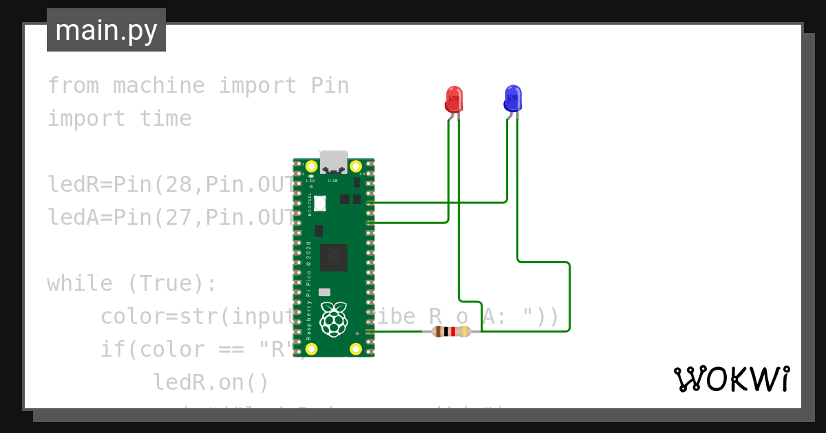 Led Rojo Azul Wokwi Esp32 Stm32 Arduino Simulator