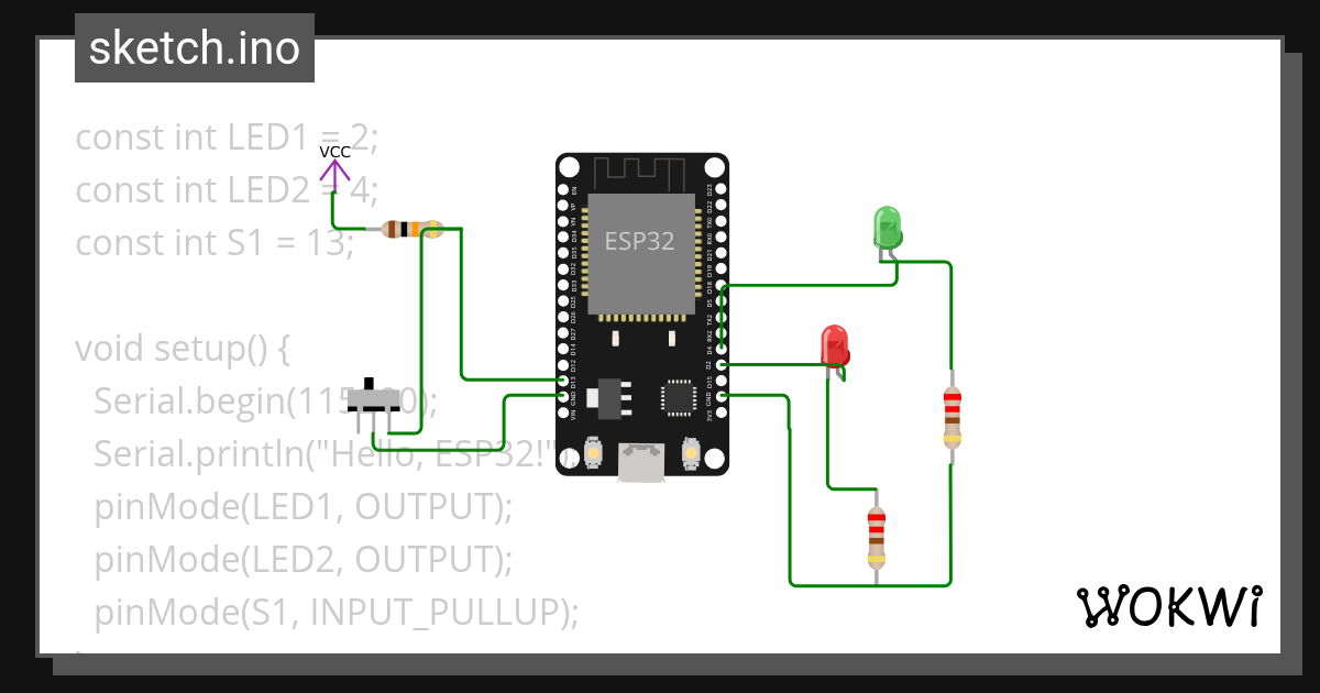 ESP32 (LED traffic Light) - Wokwi ESP32, STM32, Arduino Simulator