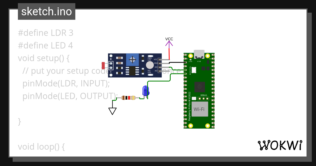 PRACTICA 10 LDR - Wokwi ESP32, STM32, Arduino Simulator