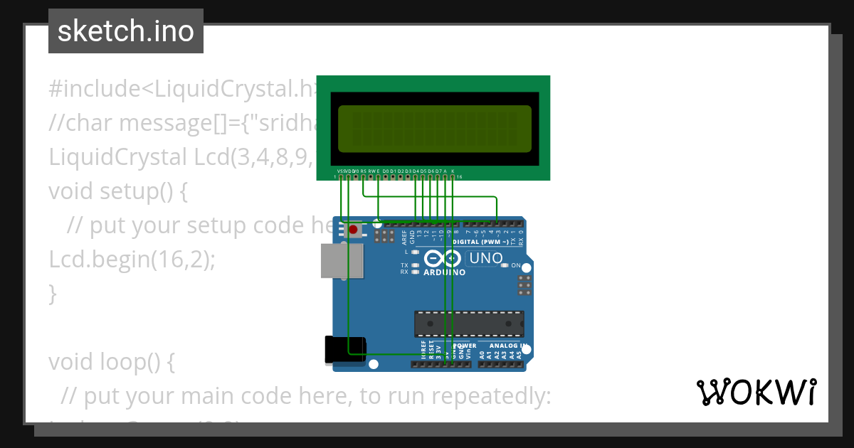 liquid crystal - Wokwi ESP32, STM32, Arduino Simulator