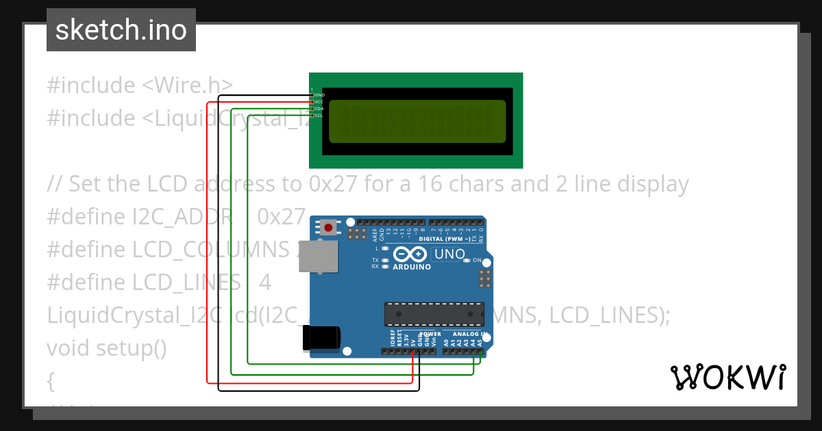 LCD Interface - Wokwi ESP32, STM32, Arduino Simulator