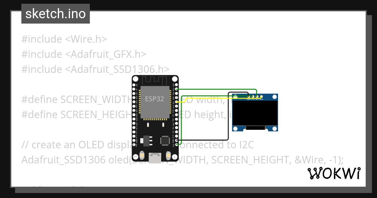 esp32 oled- simple Copy - Wokwi ESP32, STM32, Arduino Simulator esp32 oled- simple Copy - Wokwi ESP32, STM32, Arduino Simulator