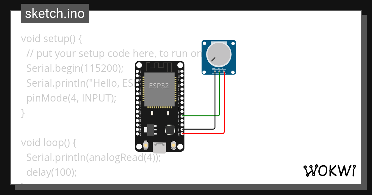 potentiometer - Wokwi ESP32, STM32, Arduino Simulator