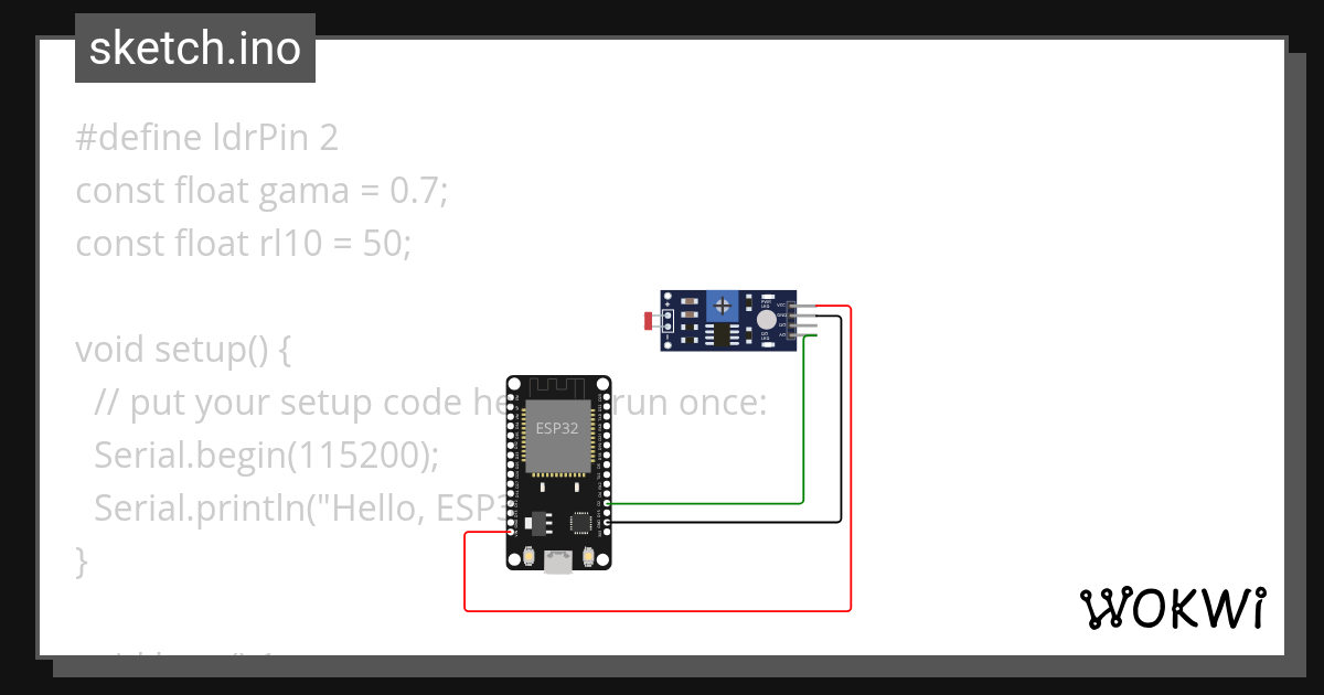 ldr sensor - Wokwi ESP32, STM32, Arduino Simulator