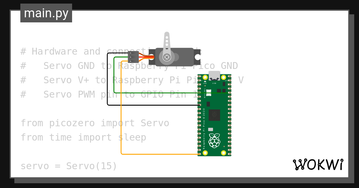 Raspberry Pi Pico Servo Min To Max Picozero Mavs Wokwi Esp32 Stm32 Arduino Simulator