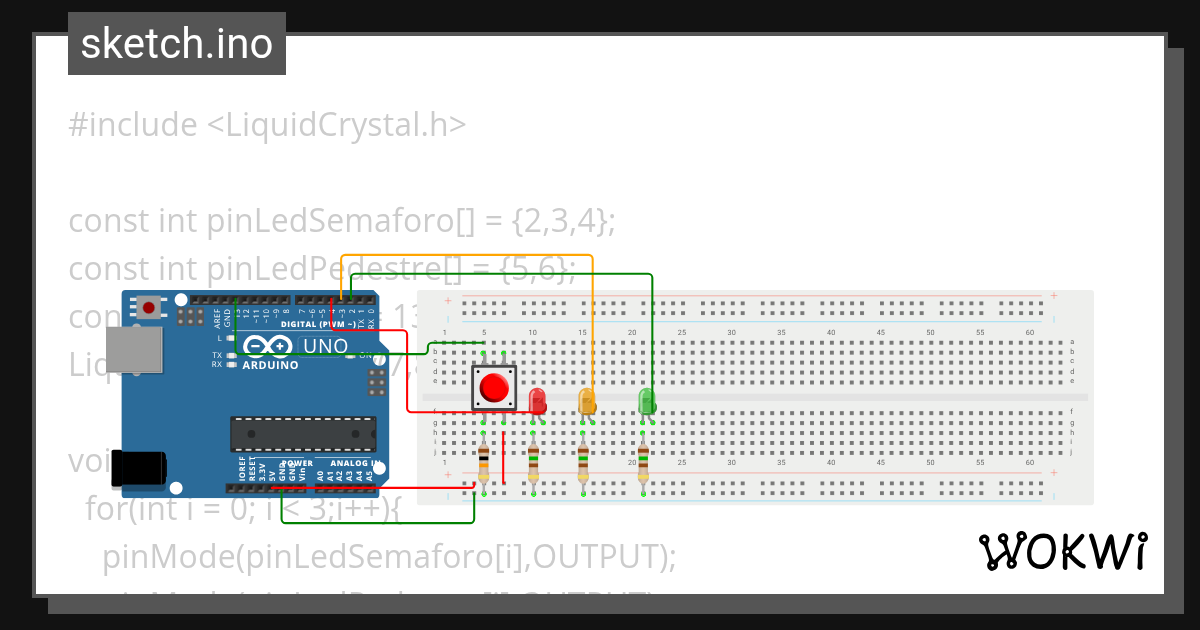 Semaforo - Wokwi ESP32, STM32, Arduino Simulator