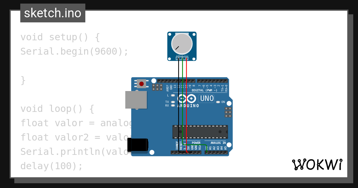 Potenciometro Wokwi Esp32 Stm32 Arduino Simulator 0202