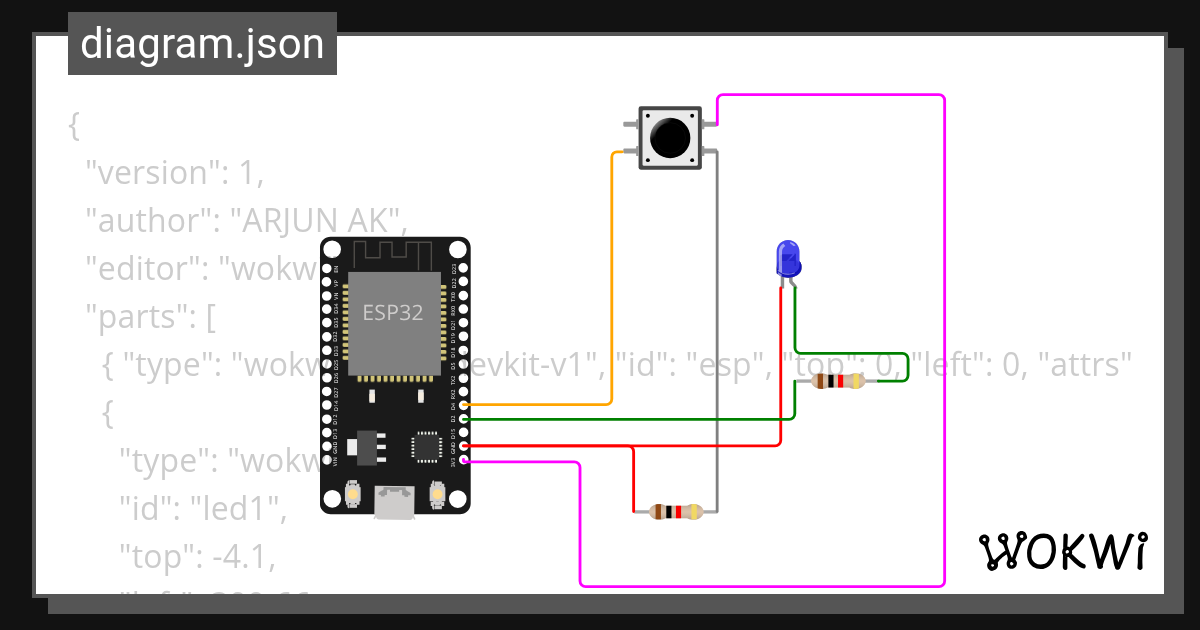 blinking led arjun - Wokwi ESP32, STM32, Arduino Simulator