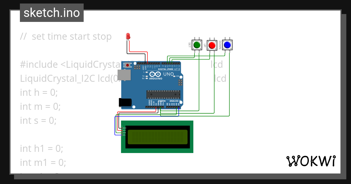 set time start stop /20 - Wokwi ESP32, STM32, Arduino Simulator
