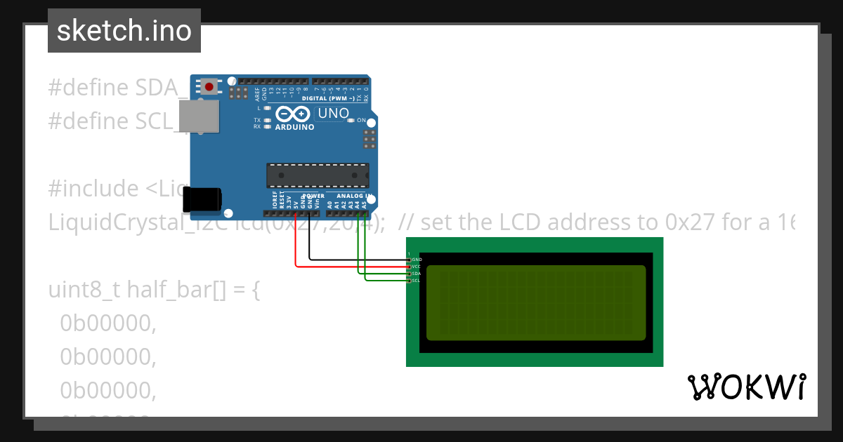 LCD I2C - Wokwi ESP32, STM32, Arduino Simulator