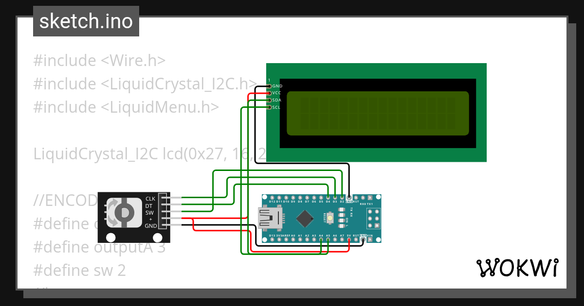 liquidmenu - Wokwi ESP32, STM32, Arduino Simulator