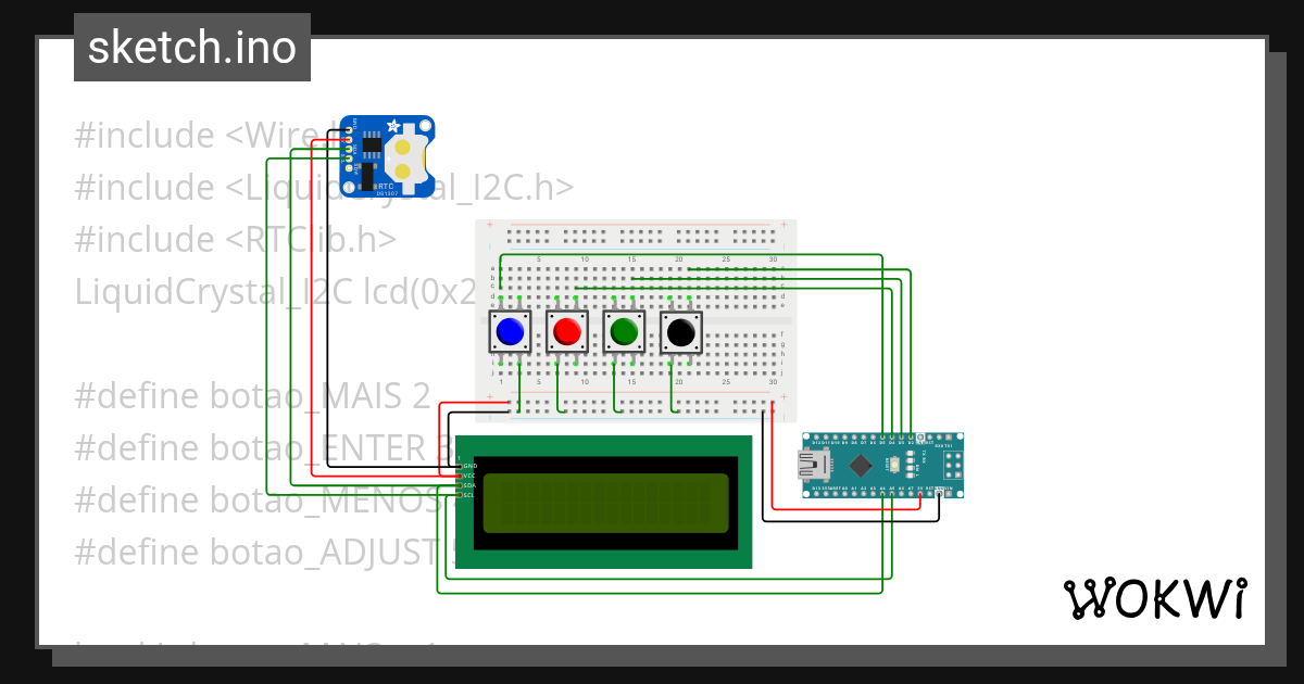 Esqueleto e DS1307 Aula 20 09 2023 Copy - Wokwi ESP32, STM32, Arduino Simulator