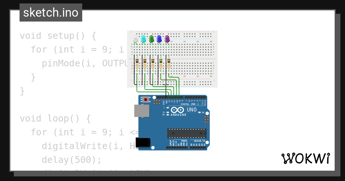 Animasi Led Perulangan For Wokwi Esp32 Stm32 Arduino Simulator