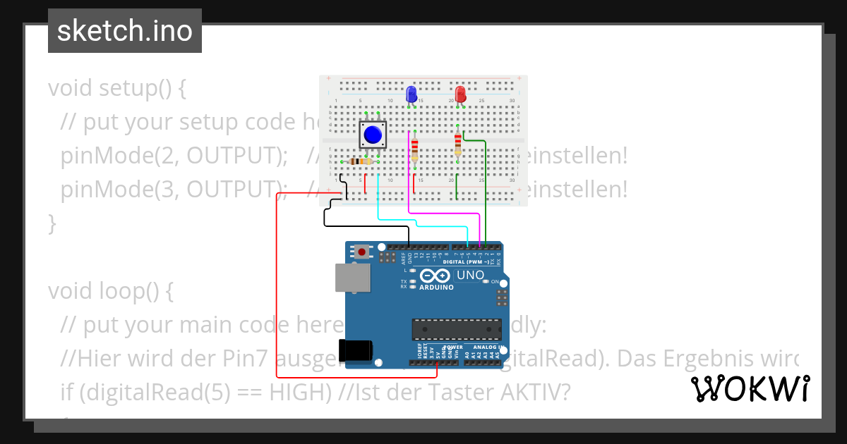Zwei LED Copy - Wokwi ESP32, STM32, Arduino Simulator