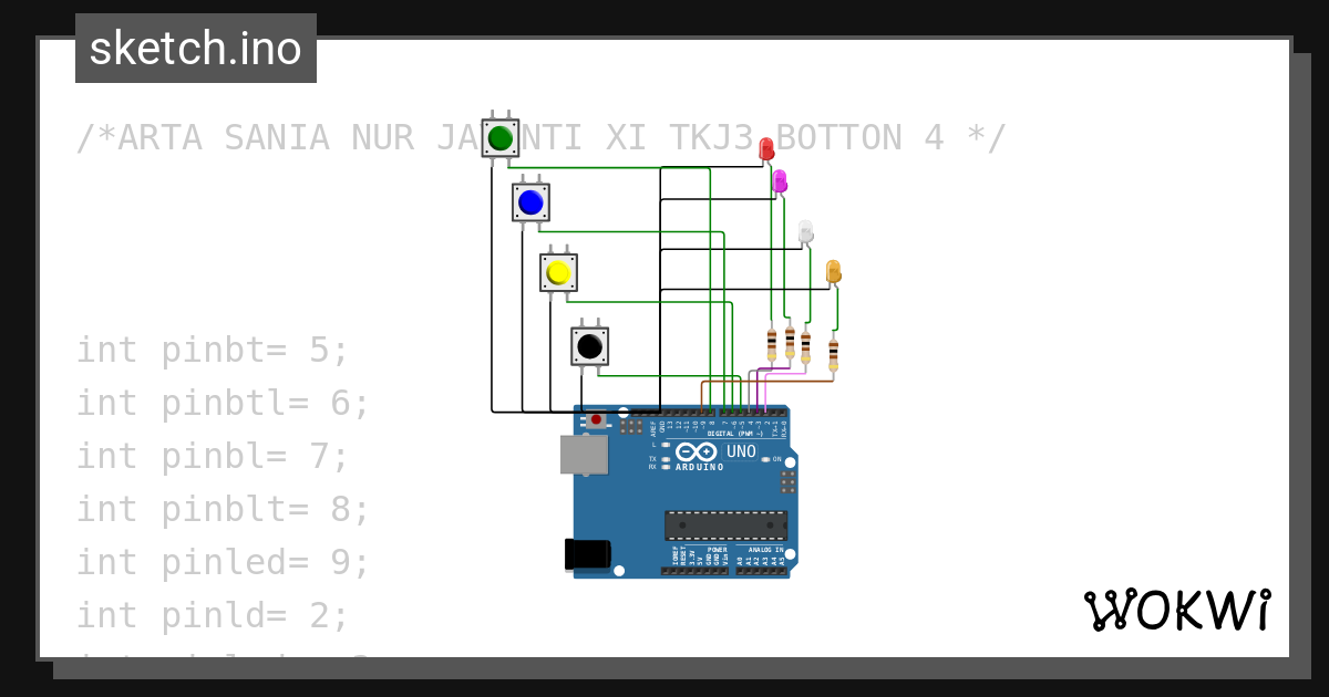 Push Botton 4 Wokwi Esp32 Stm32 Arduino Simulator
