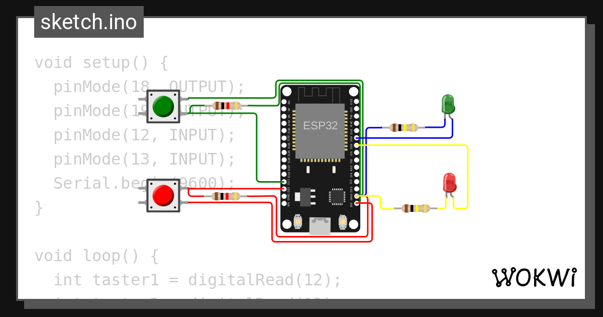 Taster If Else 2 Wokwi Esp32 Stm32 Arduino Simulator 4848