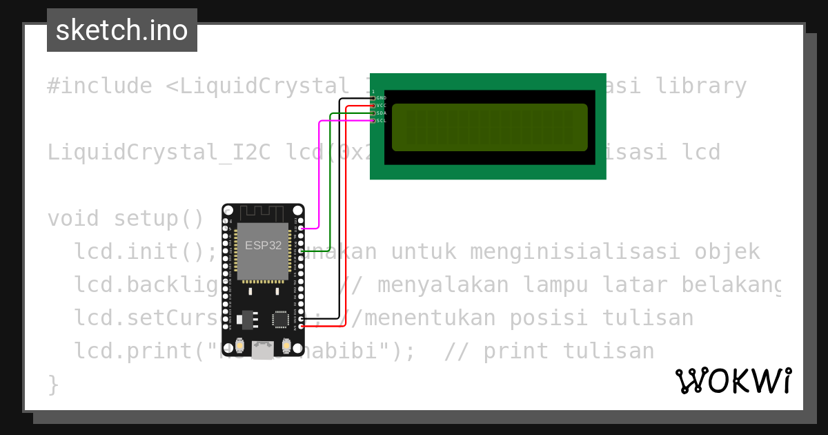 Esp Dan Lcd 12c Wokwi Esp32 Stm32 Arduino Simulator