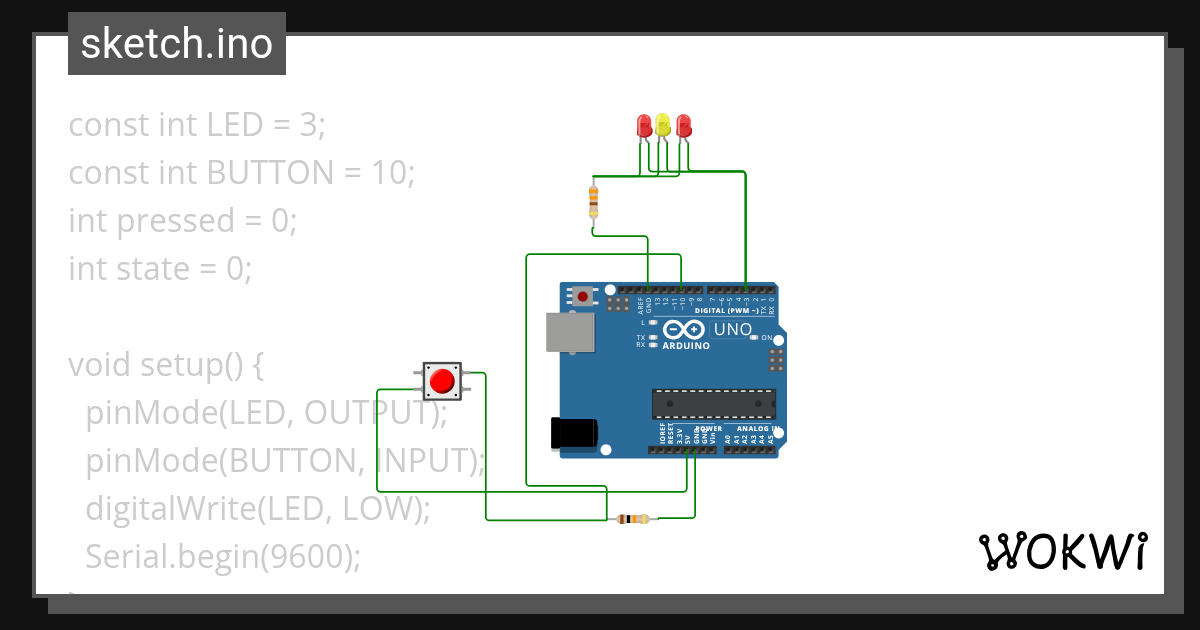 Push Button Lights Wokwi Esp32 Stm32 Arduino Simulator 4446