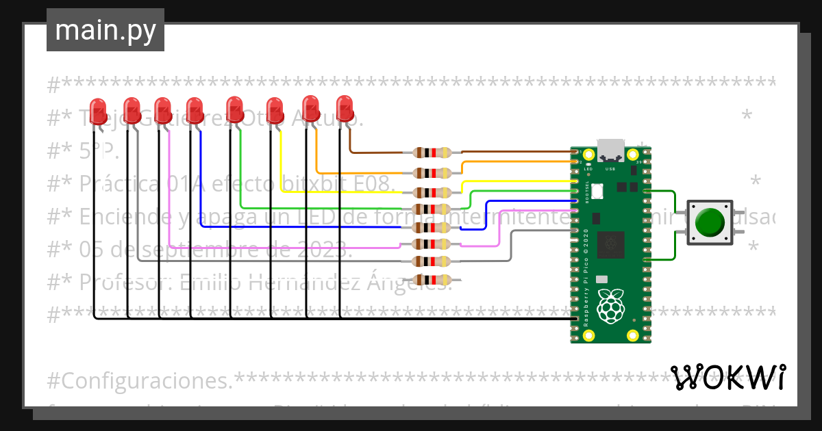 PRAC_01A EFECTO BITXBIT - Wokwi ESP32, STM32, Arduino Simulator