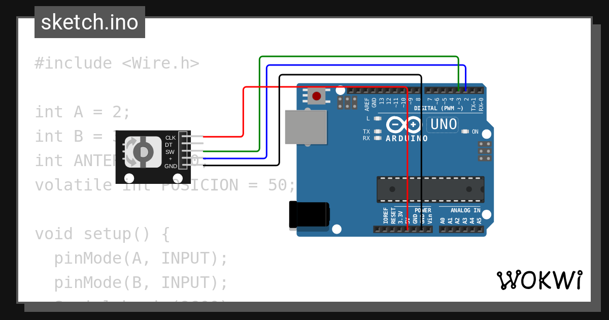 U5 Rotary Encoder Wokwi Esp32 Stm32 Arduino Simulator 