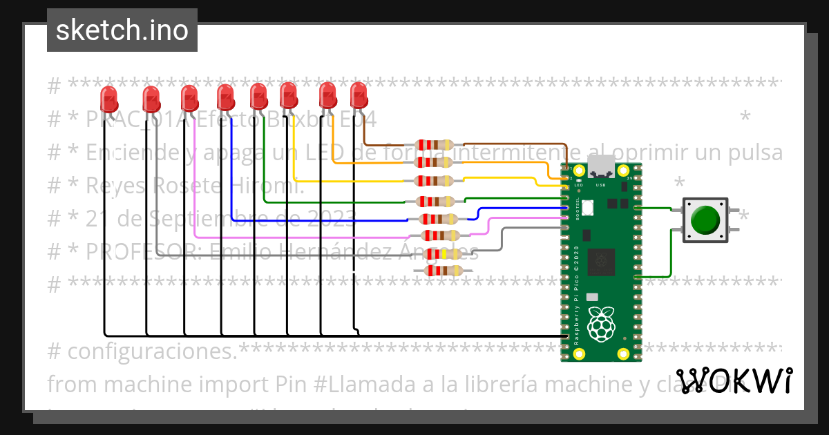 PRAC_01A botón pulsador E04 - Wokwi ESP32, STM32, Arduino Simulator
