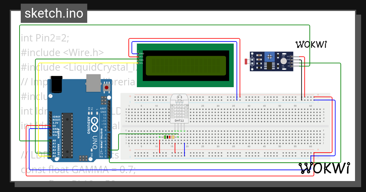 DHT 11 Display Copy - Wokwi ESP32, STM32, Arduino Simulator