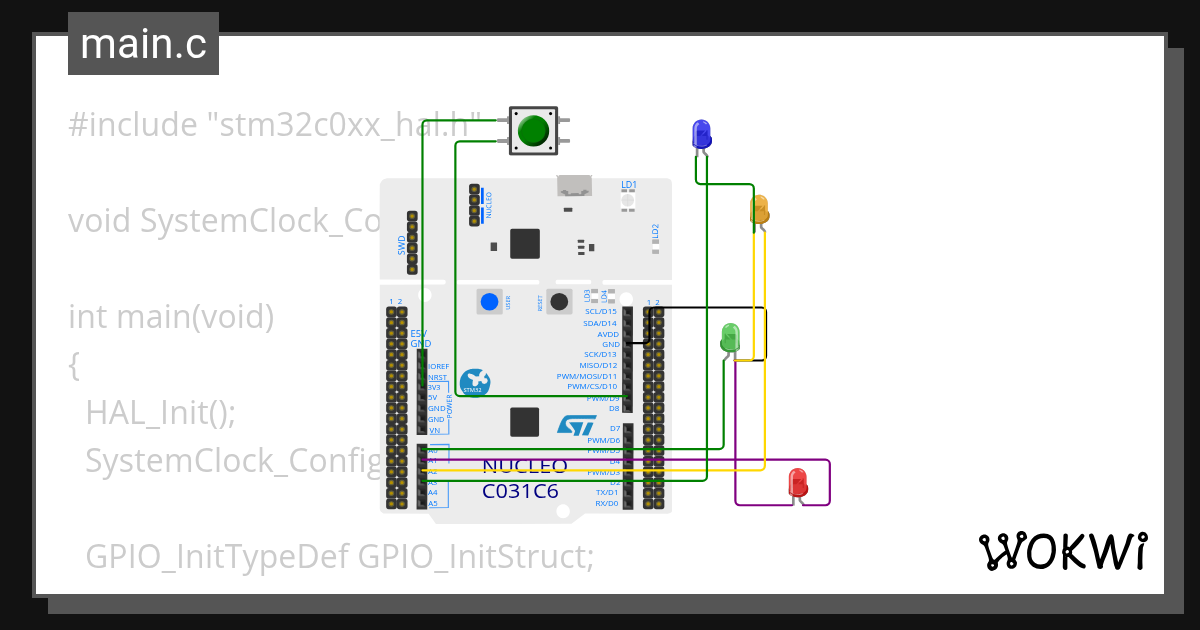 ST Nucleo - HAL BOTTON VV - Wokwi ESP32, STM32, Arduino Simulator