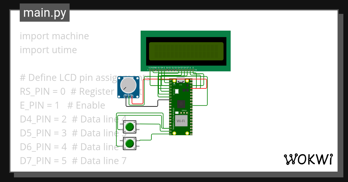lcd ak - Wokwi ESP32, STM32, Arduino Simulator
