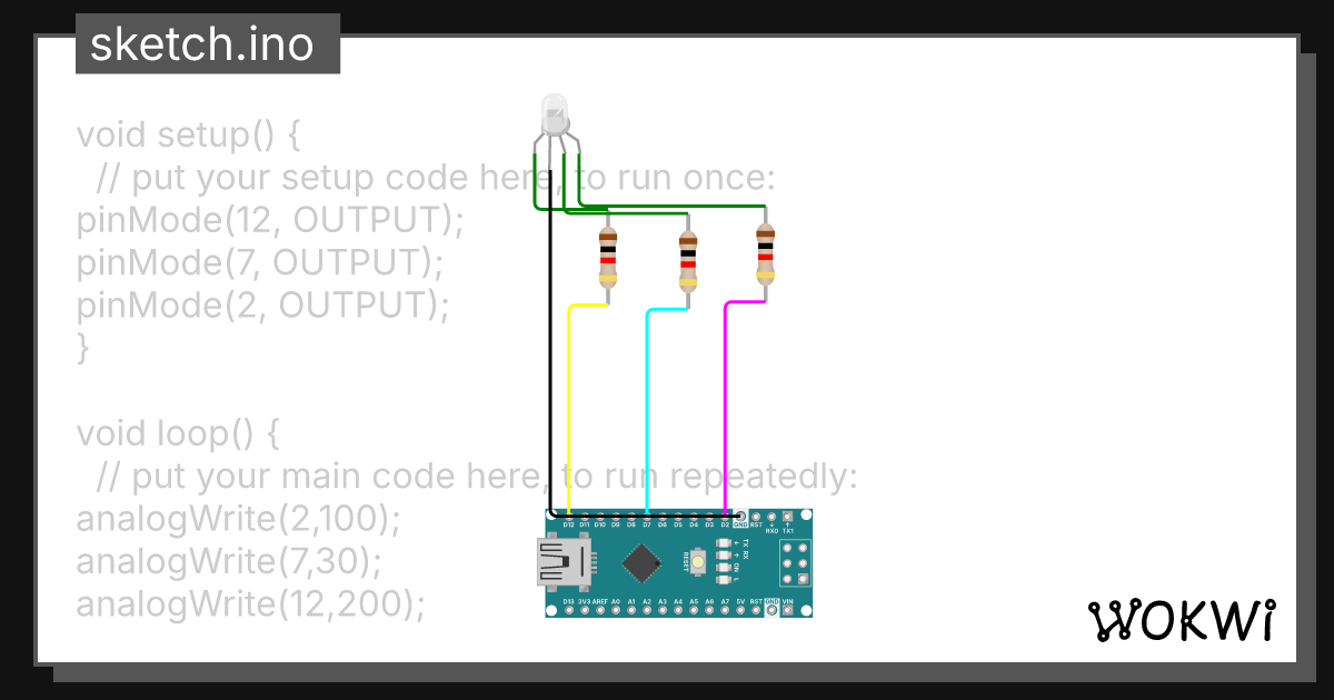 RGB led - Wokwi ESP32, STM32, Arduino Simulator